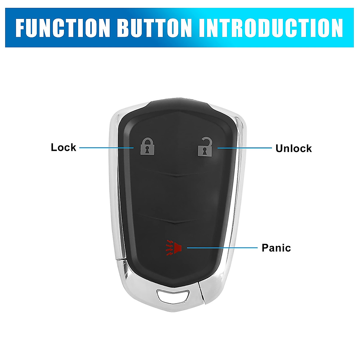 X AUTOHAUX Car Replacement Key Fob Shell Case HYQ2AB for Cadillac SRX 2015-2016 3 Key Button Black