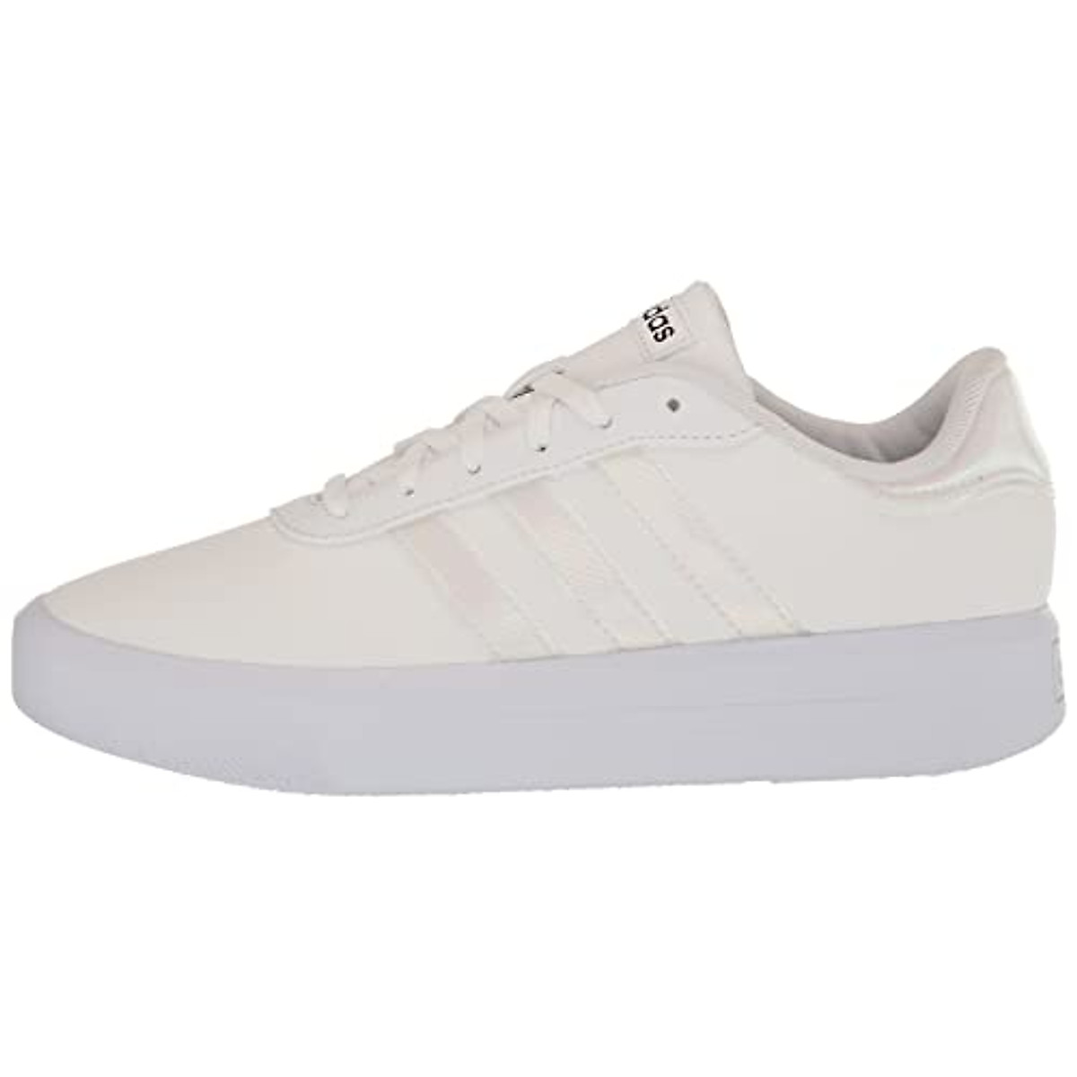 adidas Women's Court Platform Skate Shoe, White/White/Black, 9