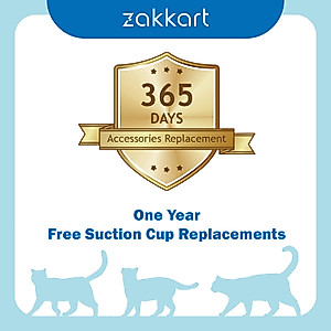 Zakkart Foldable Cat Hammock for Window - Cordless, Embeded Machine Washable Padded Bed, Robust Metal Frame - Cat Window Perch for Large Cats and Kittens (White Bolster Bed, Medium)