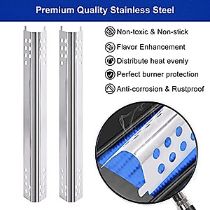 Aibabcue Grill Replacement Parts Kit for Charbroil 4 Burner G470-0004-W1A, G470-5200-W1, 463342119, 463376017, 463335517, 463332718, Stainless Heat Shield Tent, Grill Burner, Carryover Tube, Igniter