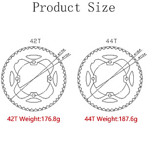 PROWHEEL Universal Bike Round Chainring,104mm BCD 42T/44T/46T/48T Steel Single Bike Chainring for 6 to 12 Speed MTB,E-Bike,Folding Bike,Road Bike,City Bike,BMX,Fat Bike,Cargo