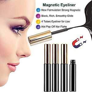 DAODER Magnetic Eyelashes Magnetic Lashes with 4 Tubes Eyeliner Kit 6 Magnets Natural Dramatic Lashes Mixed Wispy Long False Eyelashes Reusable 10 Pairs