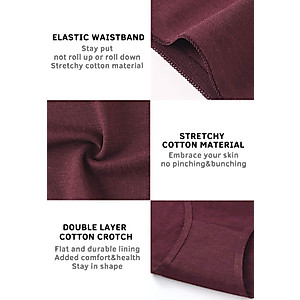 Wealurre Cotton Women's Breathable Panties Seamless Comfort Underwear (3128M, Line Purple)