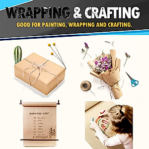 PerkHomy 36" x 2,400" (200') Brown Kraft Paper Roll for Craft Bulletin Board Paper Kids Art Table Covering Crafting Gift Wrapping Bouquet Packing Parcel 70GSM 50LB (Brown, 36" x 200')