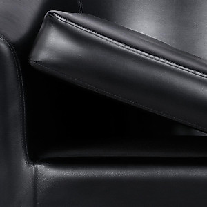 Yaheetech Barrel Chairs Set of 2, Faux Leather Club Chairs, PU Leather Accent Chairs, Waiting Room Chair with Soft Padded Seat for Living Room Bedroom Reading Room, Black