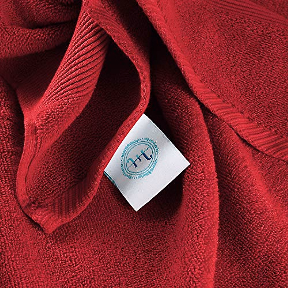 Hearth & Harbor Bath Towels for Bathroom - 100% Ring Spun Cotton Luxury Bathroom Towels - Ultra Soft & Highly Absorbent, Bath Towels Set of 6 - Red