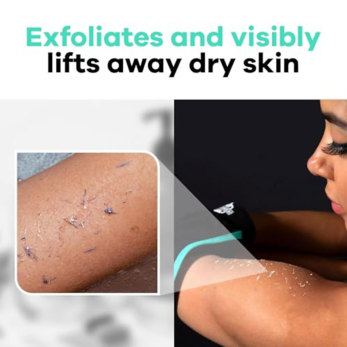 Dermasuri Deep Exfoliating Glove for Shower - Exfoliating Mitt Body Scrubber - Skin Exfoliator & Dead Skin Remover - Keratosis Pilaris Scrub - Spray Tan Remover - Korean Skincare for Body (1 Pack)