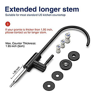 Frizzlife RO Water Filter Faucet- Drinking Water Faucet fits Most Reverse Osmosis System & Water Filtration System-SUS304 Stainless Steel, Black