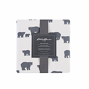 Eddie Bauer - Queen Sheet Set, Warm Breathable Cotton Flannel Bedding with Deep Pockets, Brushed for Extra Softness, Cozy Home Decor, Oeko-Tex Certified (Bear Family, Queen)
