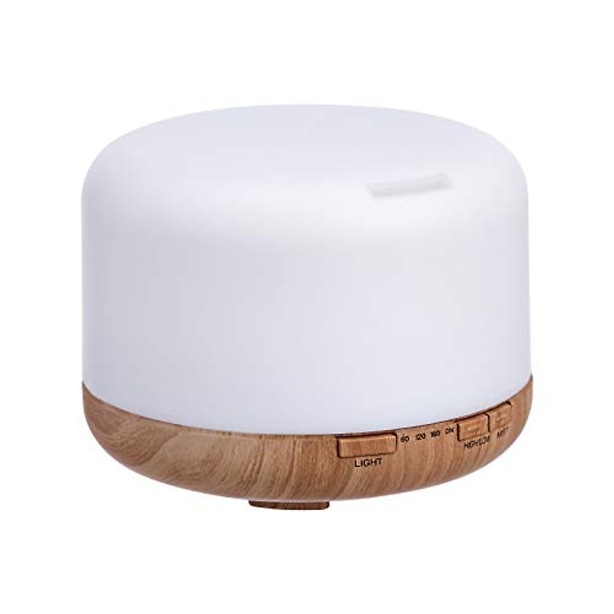 Amazon Basics 500ml Ultrasonic Aromatherapy Essential Oil Diffuser, Classic Wood Grain Base, Includes Timer and 7-Color Night Light