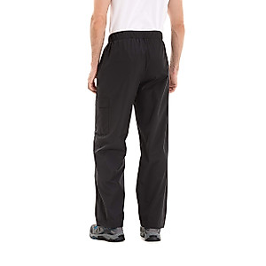 TRAILSIDE SUPPLY CO. Men's Snow Rain Pants Basic Insulated Workout Pants,Waterproof,Windproof Black 4XL