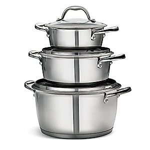 Tramontina 6 Pc Stainless Steel Stackable Cookware Set, 80154/547DS