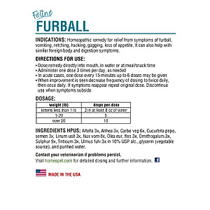 HomeoPet Feline Furball Relief, 15 ML Per Bottle (3 Pack - 15 mL)