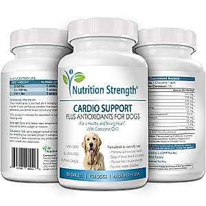 Nutrition Strength Cardio Support for Dogs Plus Antioxidant, L-Carnitine, L-Taurine, with Coenzyme Q10 and Vitamin E, Promotes a Healthy and Strong Dog Heart, 120 Chewable Tablets
