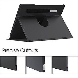 E NET-CASE Slim Lightweight Case for Remarkable 2 10.3" 2020, 360 Degree Rotating Protective Remarkable Tablet, Remarkable 2 Tablet with Pencil Holder, Not Fit Remarkable 1 (Black)
