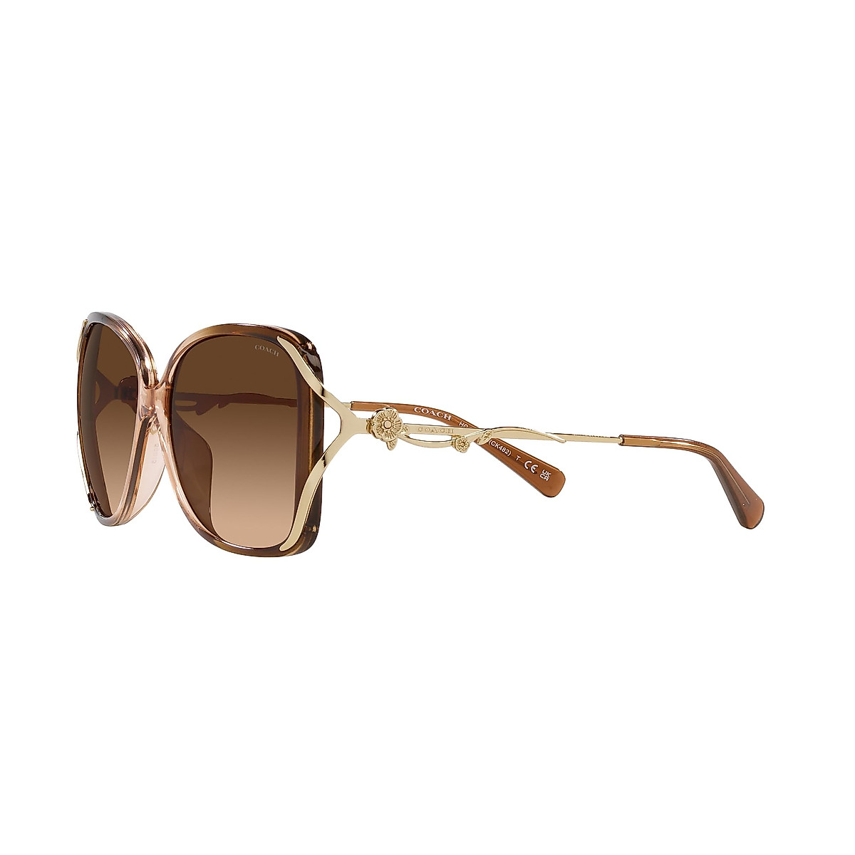 Coach HC8372BU Universal Fit Sunglasses, Brown Gradient/Brown Gradient, 58 mm