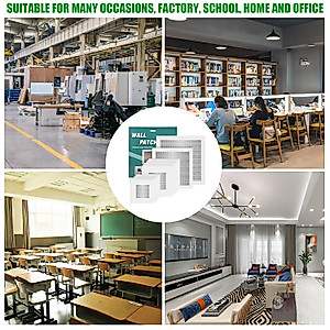 14pcs Drywall Repair Kits, 2/4/6/8 Inch Self Adhesive Fiberglass Mesh Dry Wall Patches Aluminum Sheet Plaster Wall Hole Repair Patches for Quick Fix Broken Walls Repair or Ceiling Filler