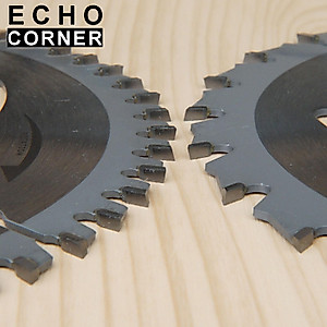 Echo Corner 5-1/2" (10mm Arbor) Circular Saw Blades 48Tooth+24Tooth, Heavy Duty Combo Pack Carbide TCT Fine Cut Fine Finish Crosscut Framing Ripping Wood Plywood MDF Plastic Veneer Lumber Laminate