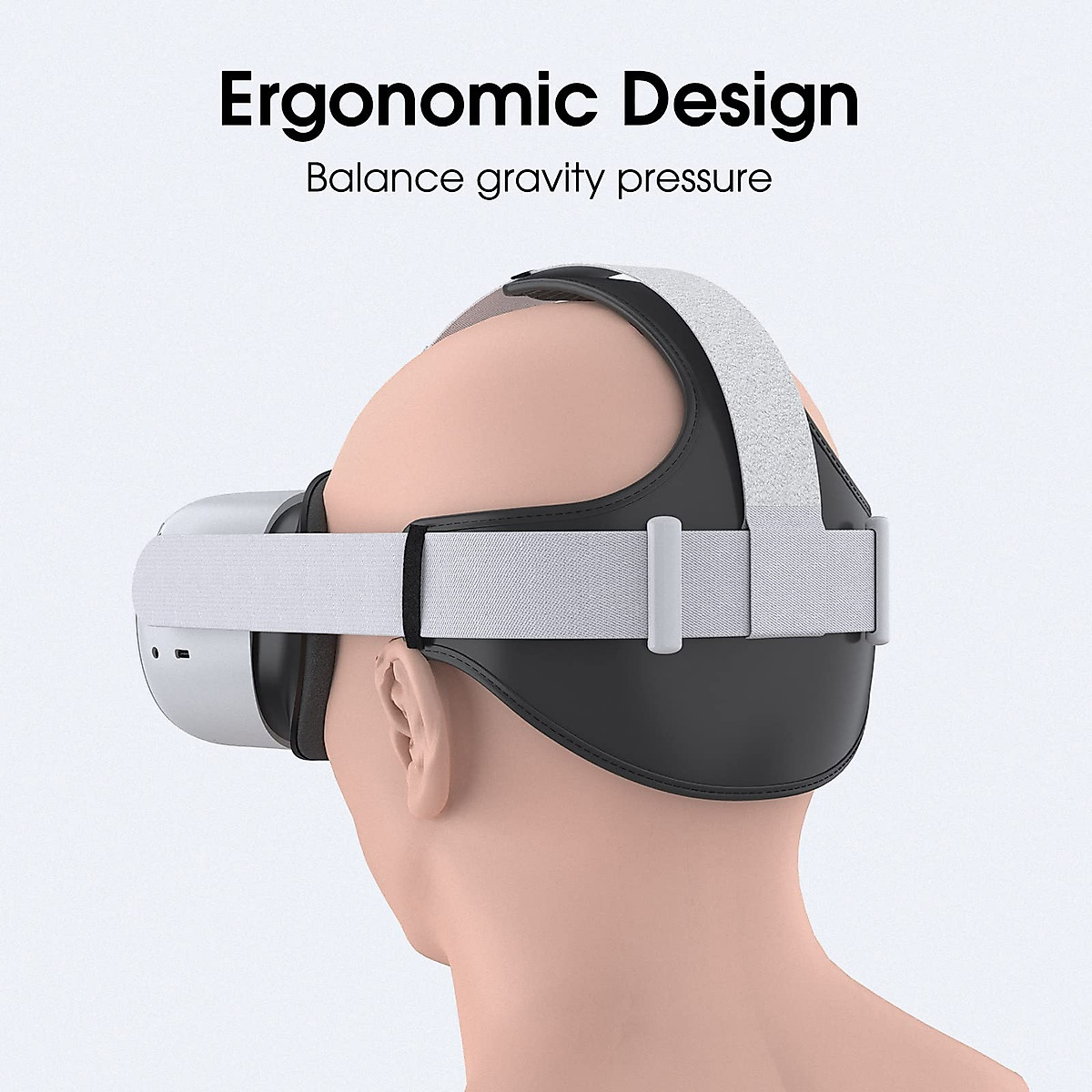 Smatree Head Cushion T-Shaped Compatible with Quest 2 Elite Strap, Balance Gravity Pressure, Soft PU Material Replacement Cushion Compatible for Quest 2 Headset(Only Head Cushion)