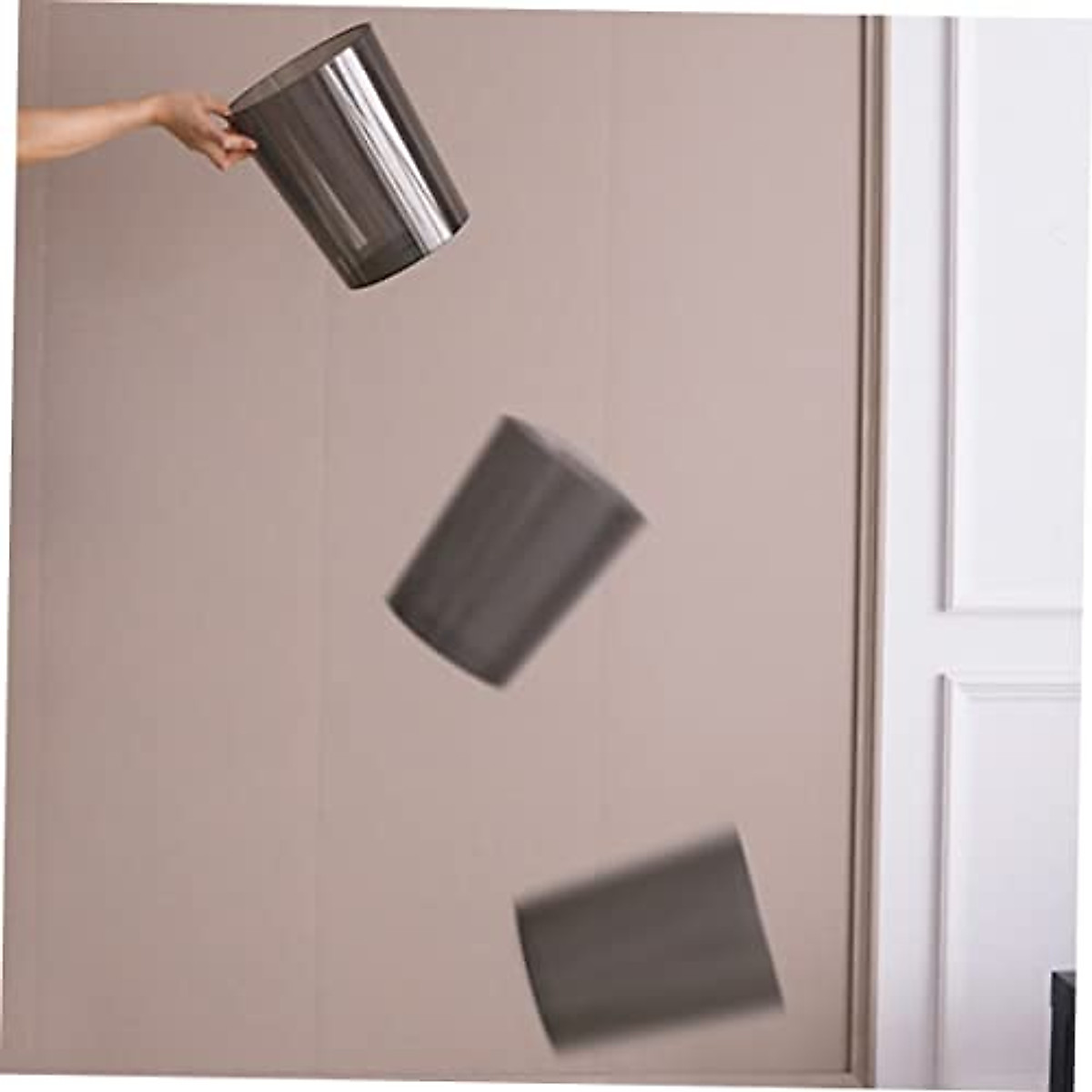 STOBOK 2pcs Decorative Kitchen Wastebasket Cans Bathroom Container Offices Paper Small Translucent Ash-bin Lidless Unique for Clear Bucket Bag Large Basket Uncovered Black Pot Bedrooms