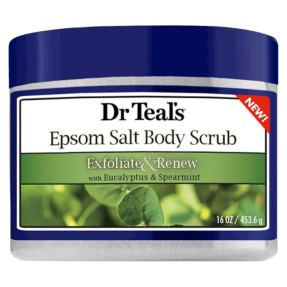 Dr Teal's Eucalyptus & Spearmint Body Scrub Gift Set (2 Pack, 16oz Ea) - Exfoliate & Renew Formula - Essential Oils Blended with Pure Epsom Salt Eases Aches & Pains, Nourishes & Hydrates Skin