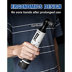 NINOUKO Cordless Electric Ratchet Wrench Set, 3/8" 12V Power Ratchet Driver, 400 RPM 40 Ft-lbs Battery Ratchet with 8 Sockets & 2-Pack 2.0Ah Battery