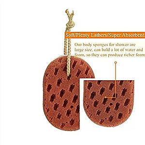 Yopay 6 Pack Bath Sponge, Soft Sponge Loofah Body Shower Sponge, 100% Fiber Body Scrubber for Men, Women, Kids, Soothing Body, Exfoliating, Cleaning, Fine, Rich Lather