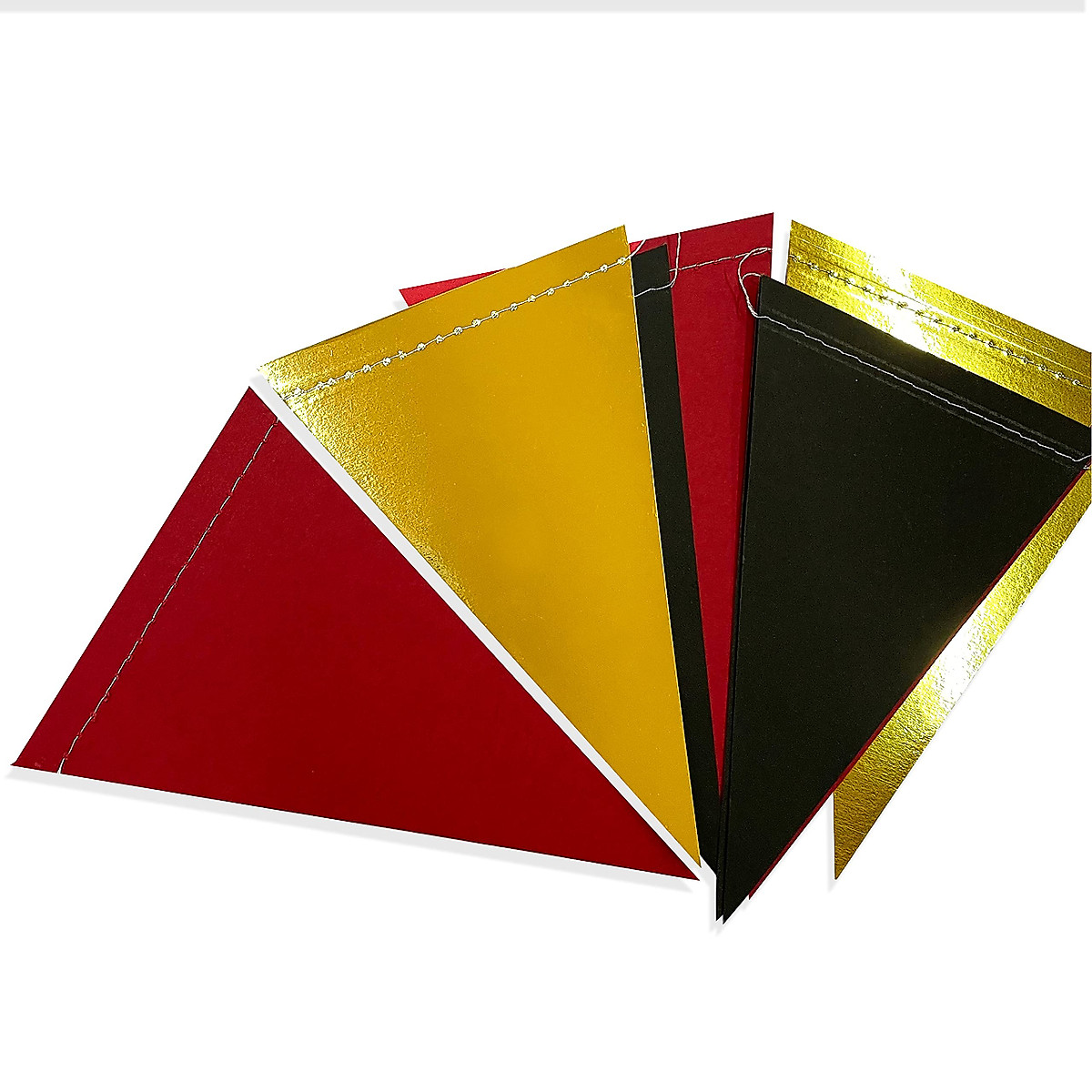 30 Ft Red Black and Gold Party Decorations Hanging Paper Triangle Banner Bunting Flag Pennant Garland for Graduation Birthday Bachelorette Engagement Wedding Bridal Shower Anniversary Casino Party