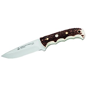 Puma IP Catamount II Fixed Blade Stag Hunting Knife with Stag Horn Handle & Leather Sheath 814001