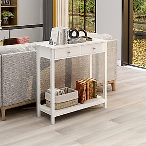 TaoHFE Console Table, 39.4"x11.8"x31.5"(LxWxH), White