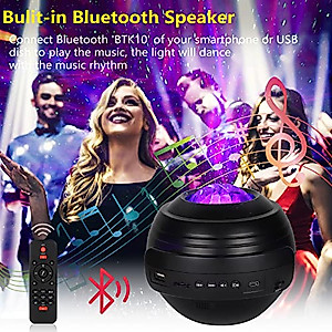 Galaxy Projector Star Projector, Night Light Projector Work with Alexa/Echo/Google, with Timer/Remote/Bluetooth Speaker for Kids Adults Gaming Room, Home Theater, Bedroom, Room Decor