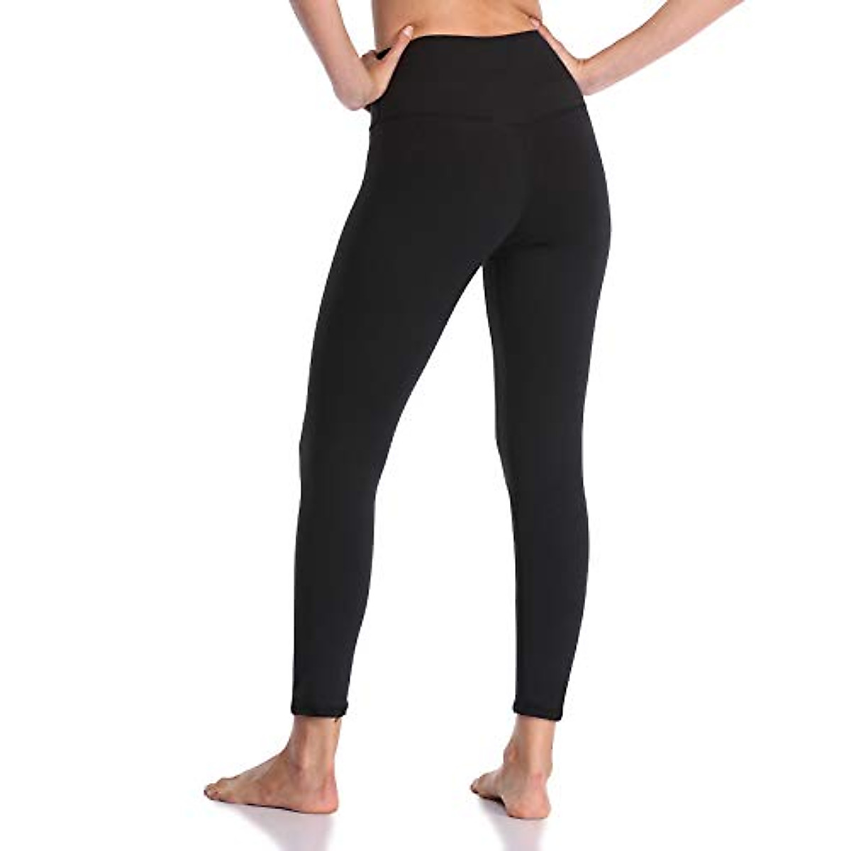 YUNOGA Women's Soft High Waisted Yoga Pants Tummy Control Ankle Length Leggings (XL, Black)