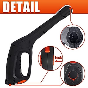 Tool Daily Pressure Washer Gun with Replacement Wand, Turbo Nozzle & 5 Spray Nozzle Tips, Compatible with Some Portland Husky Black Decker Ford Pulsar ShopForce Taskforce Powerwasher Power Washer