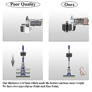 3-H Broom Hanger,Mop Holder Wall Mount 4 Pack, Broom Holder Wall Mount for Hanging and Organizing Shovel,Rake,Brush,Yard Tools in Kitchen,Laundry Room,Bathroom,House(black)