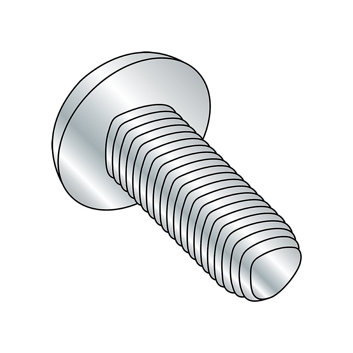Small Parts 1008RPP Steel Thread Rolling Screw for Metal, Zinc Plated, Pan Head, Phillips Drive, #10-24 Thread Size, 1/2" Length (Pack of 100)