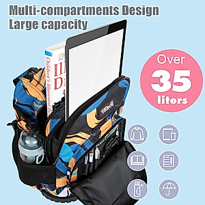 Tilami Kids Rolling Backpack 18 inch Boys and Girls Laptop Backpack, Pink butterfly