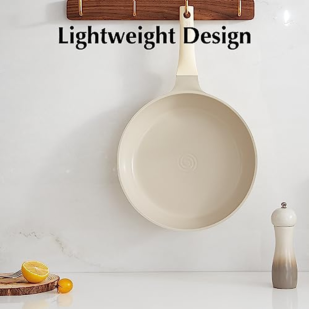 Redchef Ceramic Non Stick Frying Pans Skillet with Lid, 11.5 Inch Frying Pans Nonstick, Nonstick Frying Pan, Non Toxic, PFAS PFOA & PTFE Free, Dishwasher and Oven Safe, Compatible with All Cooktops