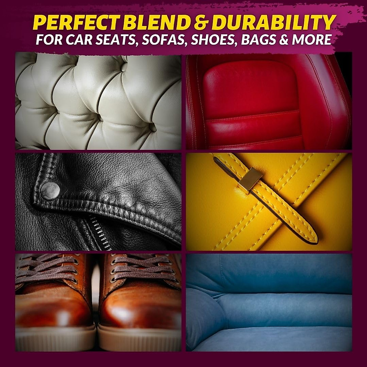 COCONIX Leather & Vinyl Repair Kit - Brown & Shades | Fix Tears, Holes, Scratches, and Peeling on Leather and Vinyl Furniture, Car Seats, and Jackets | Easy Application with Customizable Colors