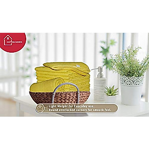 COTTON HOMES WASHCLOTH Soft Cotton Towels 11"x11" Yellow - (18 Pack) with 4 Free WASHCLOTHS, 100% Cotton Rich Fingertip Towels, Cleaning Rags Wash Cloths for Bathroom