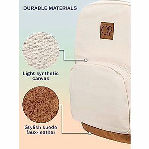 Ocean Pacific La Playa Soft Cotton Canvas Backpack for Travel, Sports, Beach, Work, Casual Daily Pack for Men Women Fits 15.6 Inch Laptop (Beach)