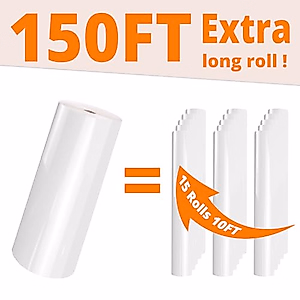 HTVRONT White HTV Heat Transfer Vinyl Rolls -12''x150ft Iron on Vinyl for T Shirts- White HTV Vinyl for Cricut & Cameo-HTV Vinyl Rolls Easy to Cut & Weed & Transfer (White)