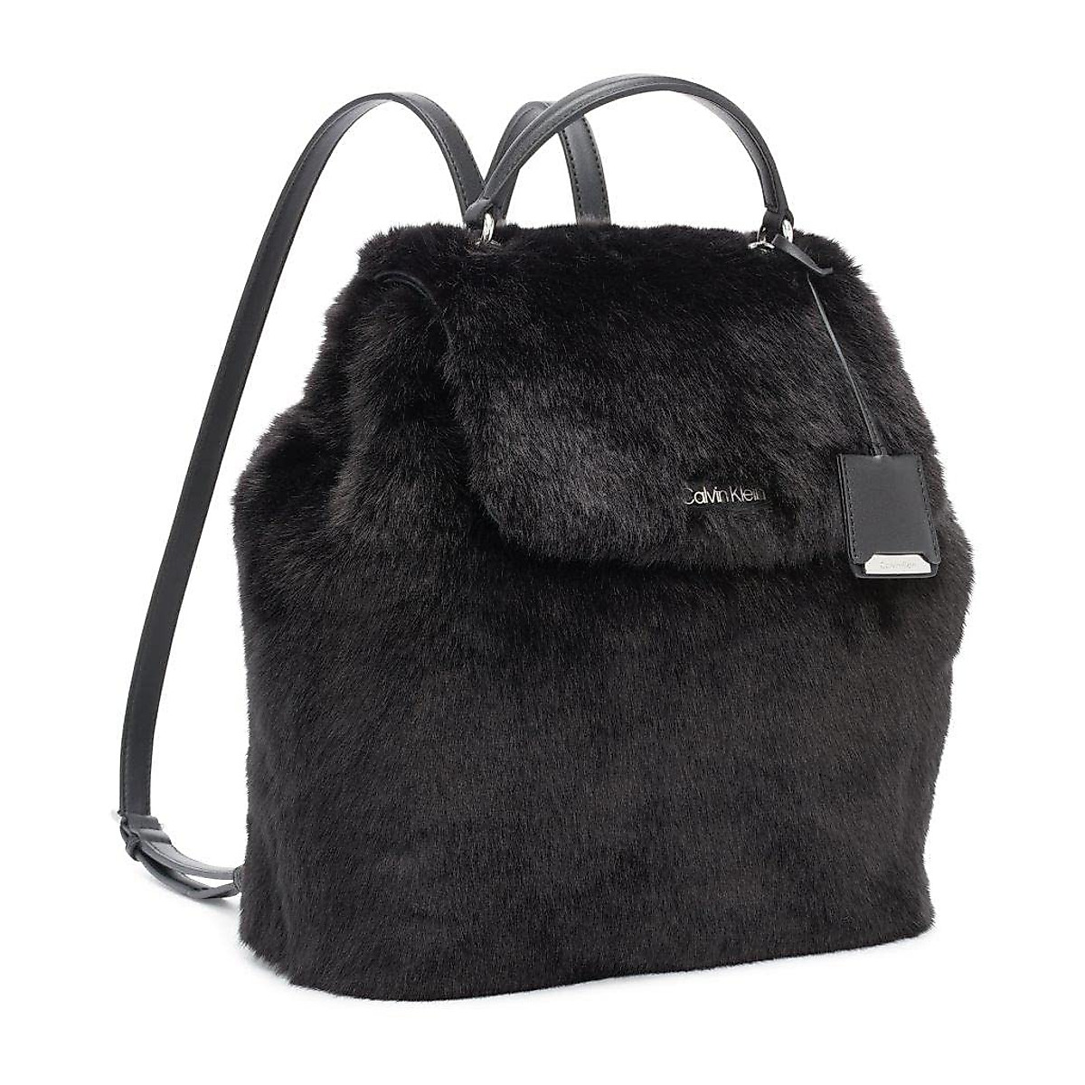 Calvin Klein Women's Leilani Micro Pebble Backpack, Deep Black, One Size