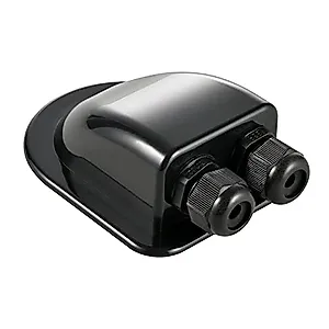 Spartan Power Black ABS Double Solar Cable Entry Housing Gland for Solar Panel in RV, Truck Camper, Van, Boat, Cabin (Black, 1 Pack)