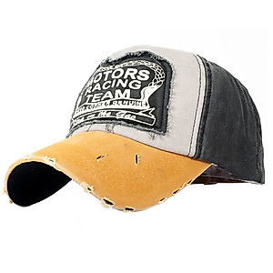 LONGTEN Vintage Baseball Cap Denim Cotton Frayed Edge Sunhat Adjustable Unisex