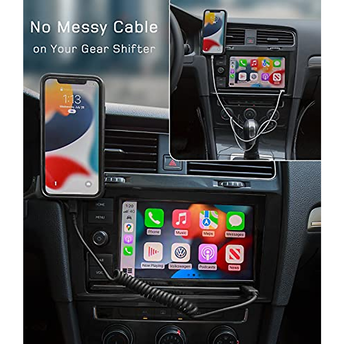 dé Coiled USB-C to Lightning Cable (Note: USB C, not USB), Coiled Lightning Cable 3ft [CarPlay Compatible & MFi Certified], for iPhone 12 Pro Max/12/13/11 Pro/11/X/8/iPad