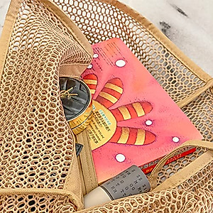 Mesh Beach Tote Womens Large Purse Shoulder Handbag Foldable Travel Satchel Hobo Bag Casual Daypack (Orange)