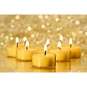 100% Pure Raw Beeswax Tea Lights Candles Organic Hand Made (Set of 12)