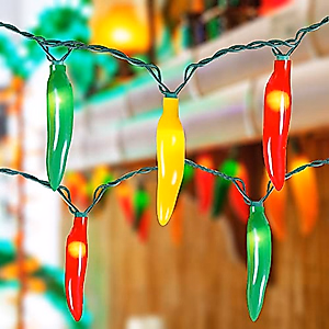 Romasaty Multi-Colored Chili Pepper Christmas String Lights,13.6FT Chili Pepper Cluster Lights with 35 Chili Pepper Bulbs for Outdoor/Indoor Kitchen Garden Patio Christmas Decor