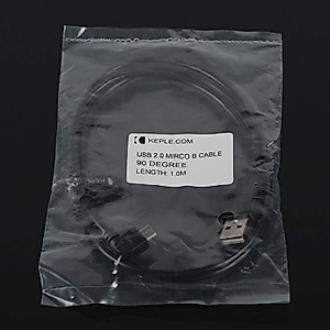 Tomtom Right Angle Micro USB Cable Cord Charging in Car for Via 52, 62, 110, 120, 125, 130, 135, 180, 220, 225, 260, 280 / Via Live 120, 125, 130, 135, 1605TM, 1405TM, 1435M | Tom Tom 90 Degree (3ft)