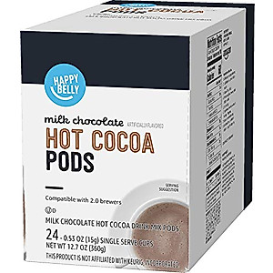 Amazon Brand - Happy Belly Hot Cocoa Pods, Milk Chocolate, 24 Count, Pack of 1